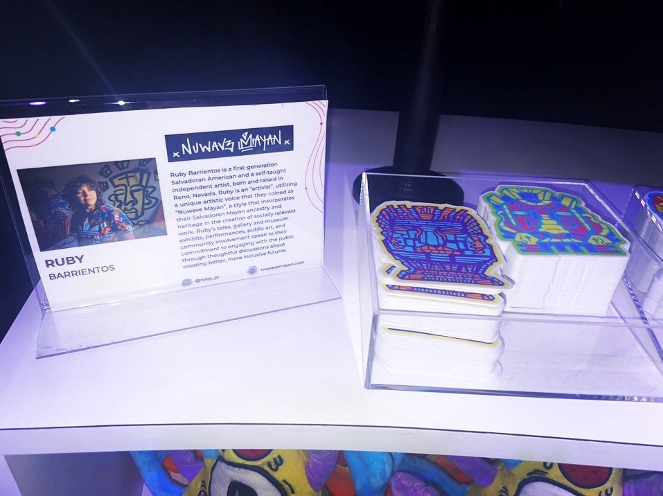 NUWAVE MAYAN DIOS stickers now available at Meow Wolf LV